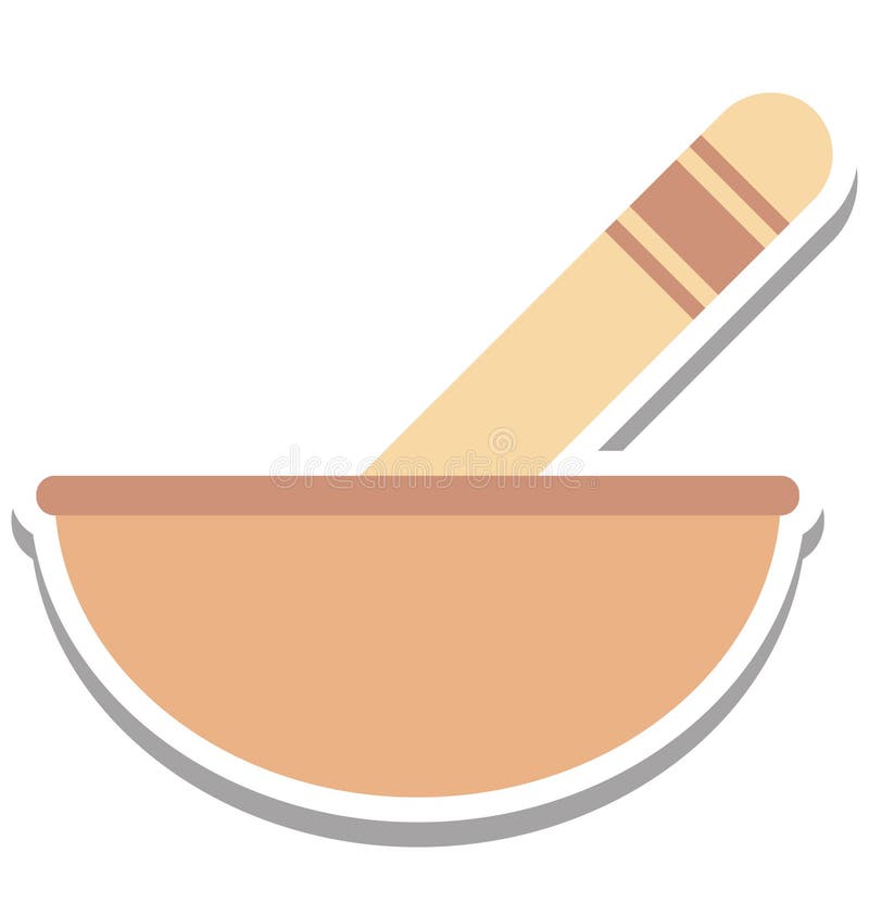 Mortar Pestle Isolated Vector Icon Editable Stock Vector - Illustration ...