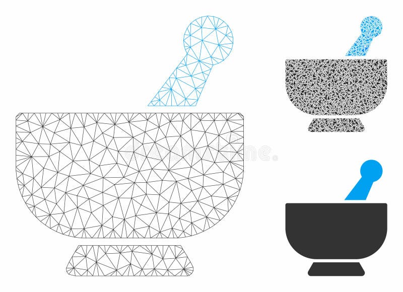 Mortar Vector Mesh Network Model and Triangle Mosaic Icon Stock Vector ...
