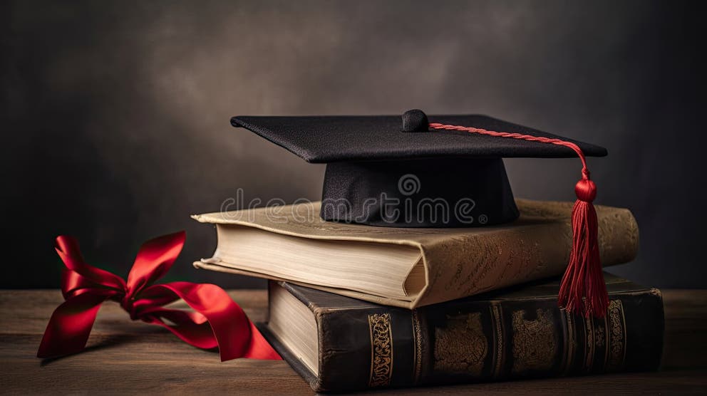 Graduation Hat Scroll Red Book Stock Illustrations – 87 Graduation Hat ...
