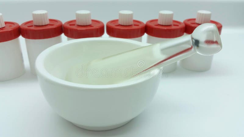 Mortars and Containers for Ointments Stock Image - Image of pestle ...
