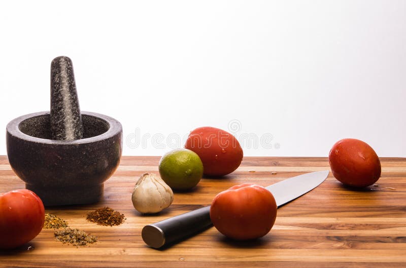 Mortat Und Stampfe Mit Bestandteilen Stockfoto - Bild von nahrung ...