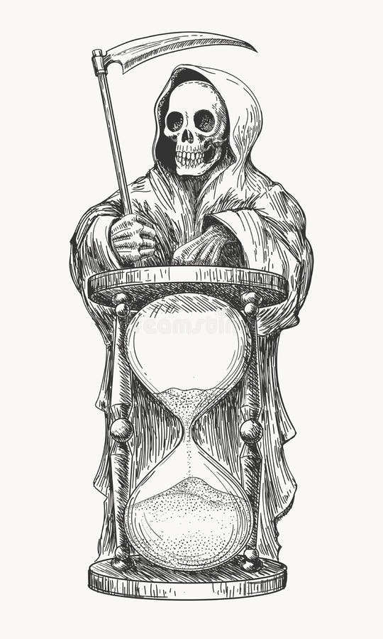 Morte Com Foice E Ampulheta Ilustração do Vetor - Ilustração de ...