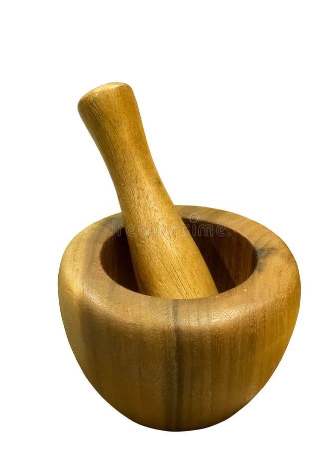 Mortero De Madera Con La Maja Imagen de archivo - Imagen de equipo ...