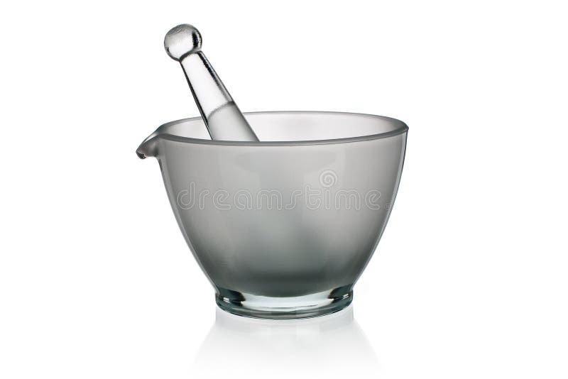 Mortero Del Laboratorio Aislado En Blanco Foto de archivo - Imagen de ...