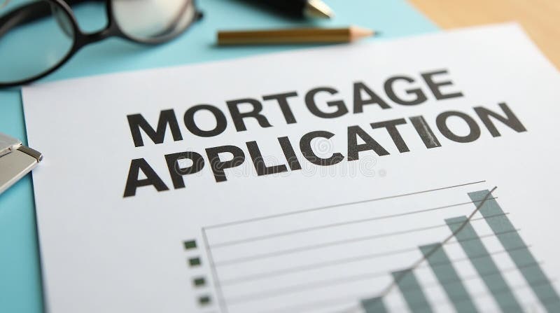 Mortgage Application Document with Approved Stamp and Graph Stock ...