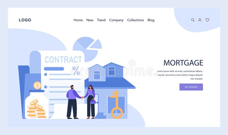 Mortgage Concept. Flat Vector Illustration. Stock Vector - Illustration ...