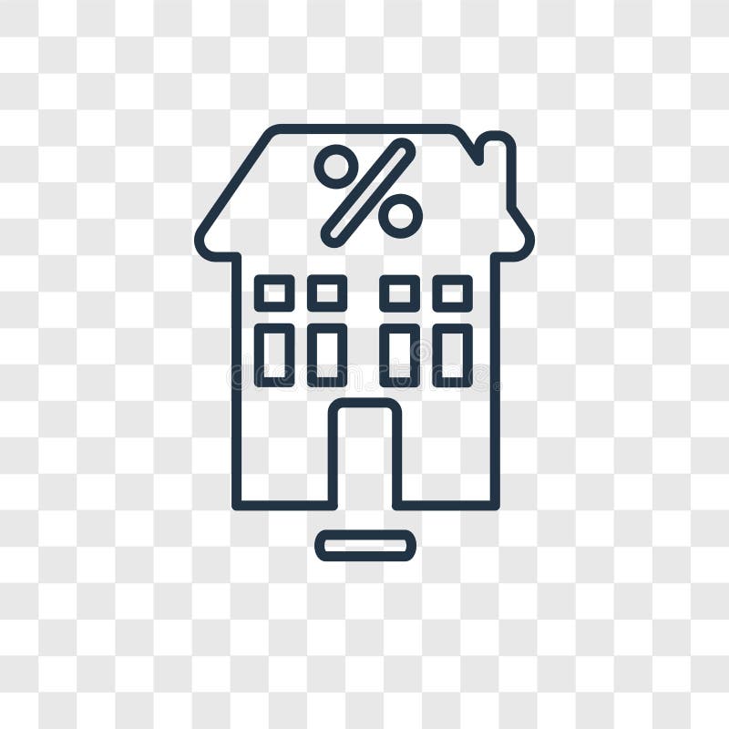 Mortgage Concept Vector Linear Icon Isolated on Transparent Back Stock ...