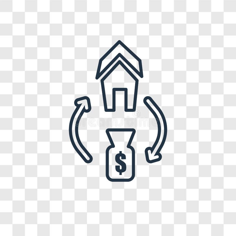 Mortgage Concept Vector Linear Icon Isolated on Transparent Back Stock ...