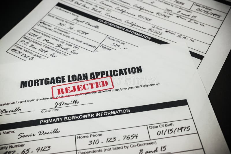 Mortgage Loan Application Rejected 008 Stock Image - Image of loan ...