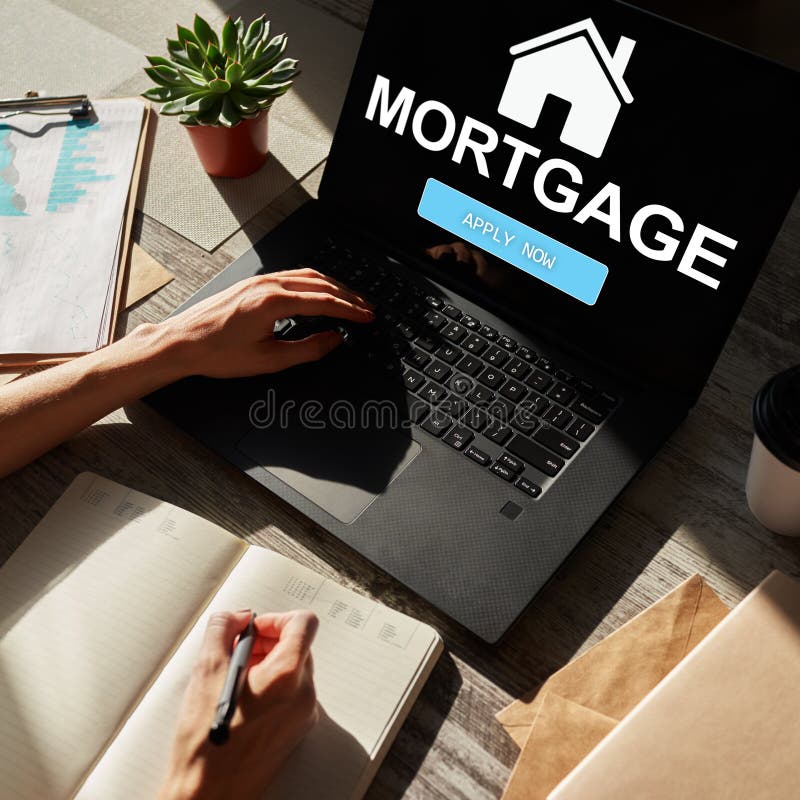 Mortgage Online Application Form on Device Screen. Business and Finance ...