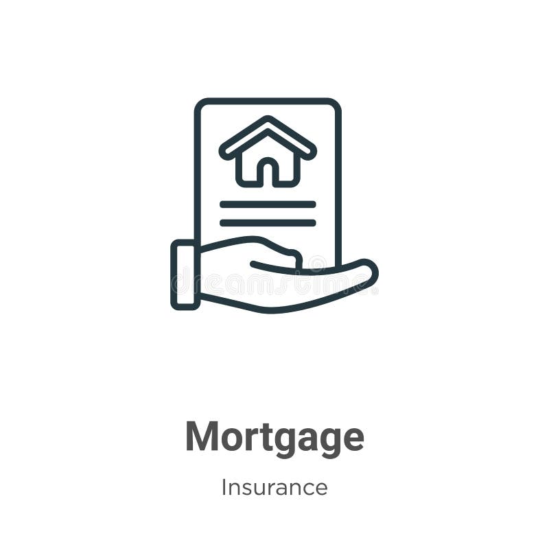 Mortgage Outline Vector Icon. Thin Line Black Mortgage Icon, Flat ...