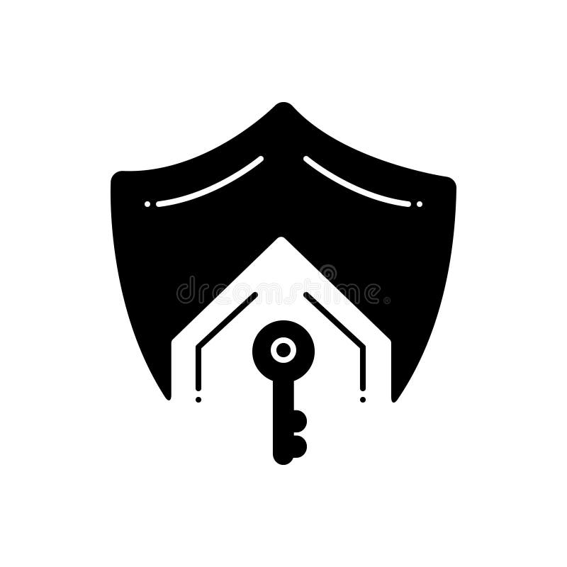 Black Solid Icon for Mortgage Protection, Life and Security Stock ...