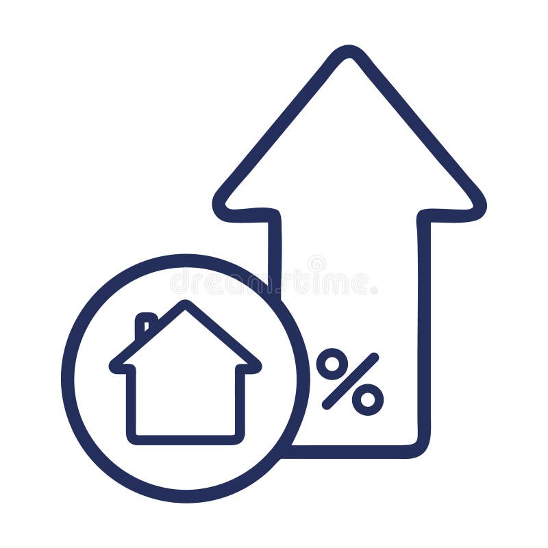 Mortgage rate growth icon stock vector. Illustration of home - 361503741