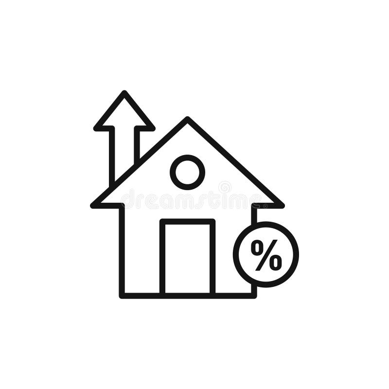 Mortgage Rate Icon Symbol on White Background Stock Vector ...