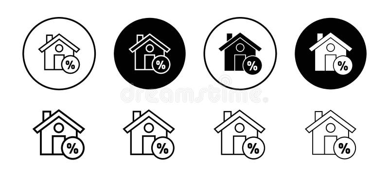 Mortgage Rate Icon Vector Set Collection for Web Stock Vector ...