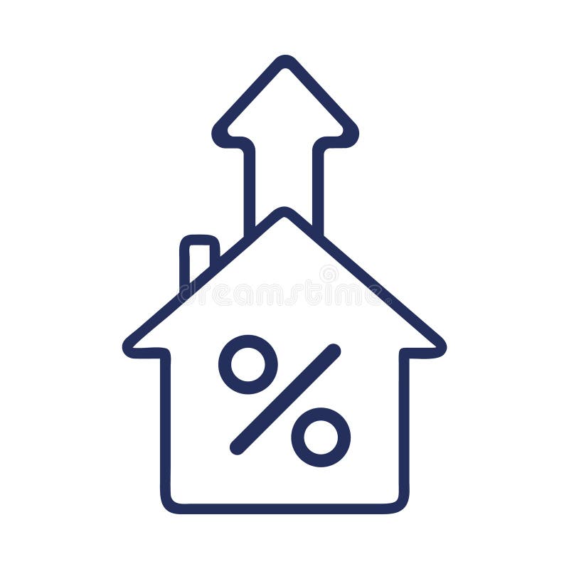 Mortgage Rate Increase Icon Stock Illustration - Illustration of real ...