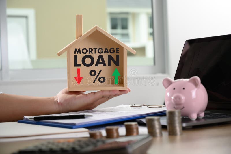 Mortgage Rates LOAN MONEY CONCEPT Stock Photo - Image of finance, model ...