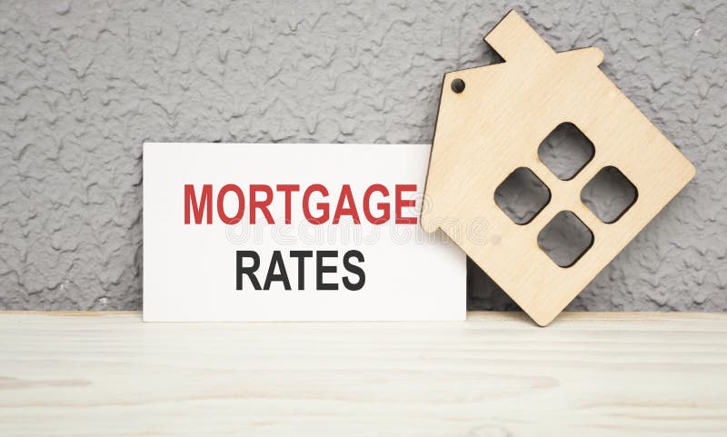 Mortgage Rates Text on a Map. Gray Background Stock Photo - Image of ...