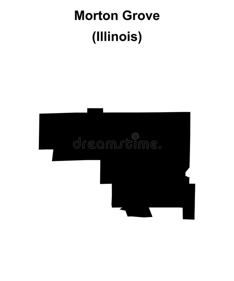 Morton Grove outline map stock vector. Illustration of cartography ...