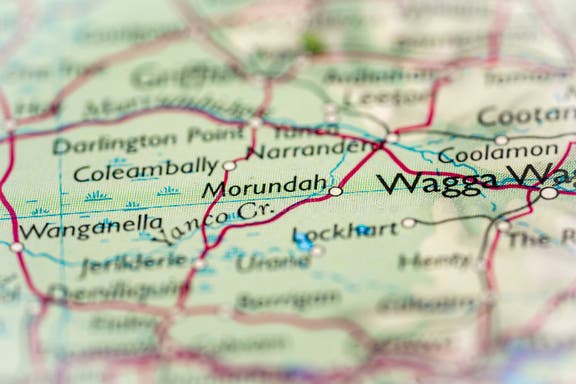 Morundah, Australia Highlighted on a World Map Stock Photo - Image of ...