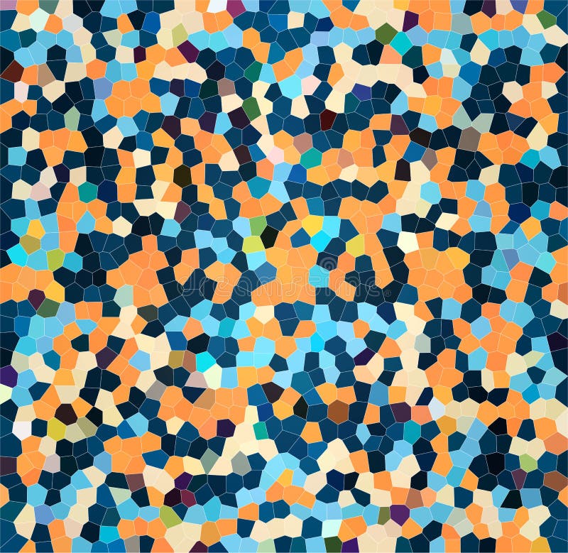 Mosaic Abstraction of Blue and Orange Colors. Texture Stock ...
