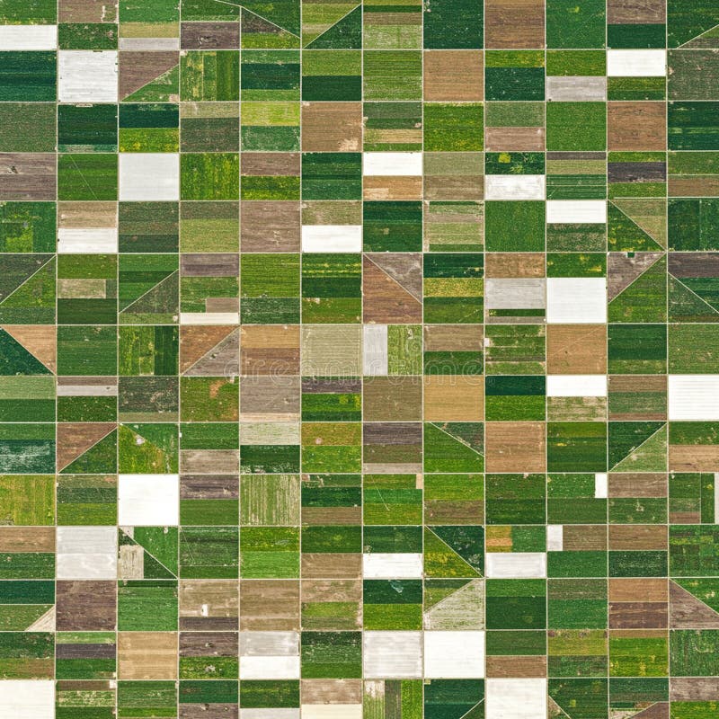 A Mosaic of Agricultural Fields Forms a Grid Pattern, Showcasing ...
