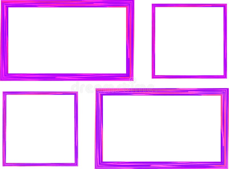 Purple Neon Color Marker Frames Set Vector Stock Vector - Illustration ...