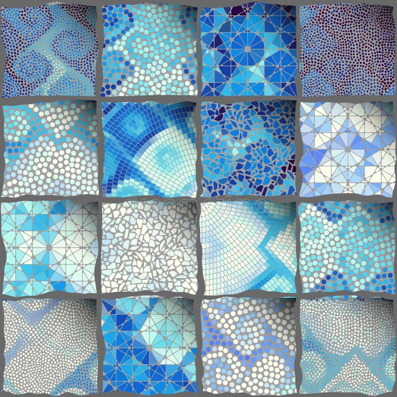 Mosaic Art Pattern of Rectangles of Different Tile Textures. Stock ...