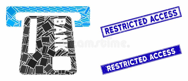 ATM Terminal Mosaic and Scratched Rectangle Restricted Access Stamp ...