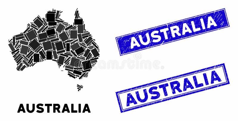 Mosaic Australia Map and Grunge Rectangle Watermarks Stock Illustration ... Mosaic Australia Map and Grunge Rectangle Watermarks Stock Illustration ...