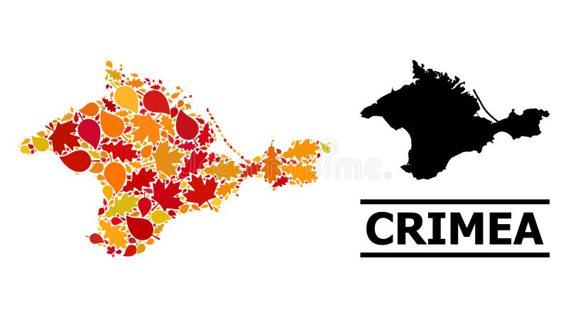 Autumn Leaves - Mosaic Map of Crimea Stock Vector - Illustration of ...