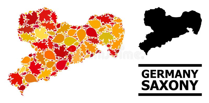 Autumn Leaves - Mosaic Map of Saxony State Stock Vector - Illustration ...