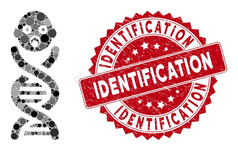 Mosaic Baby Genes with Textured Identification Stamp Stock Illustration ...