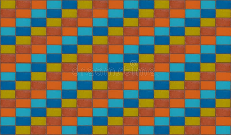Mosaic Background. Orange Blocks Blue Diagonal Line Steps Stock ...