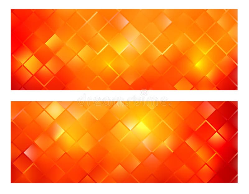 Mosaic Banners 3d Orange Red Stock Vector - Illustration of design ...