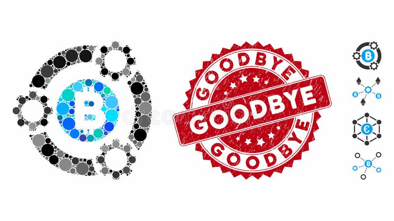 GOODBYE Group Of Stick Figures Holding Golden Balloon Letters, Greeting ...