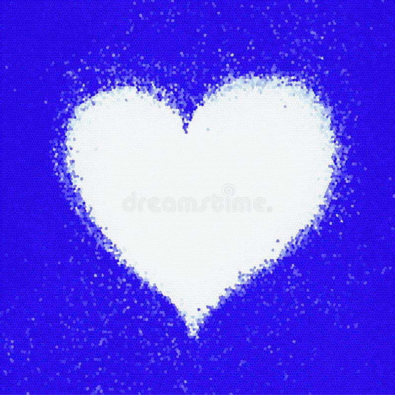 Mosaic blue heart stock photo. Image of polygon, love - 271020516