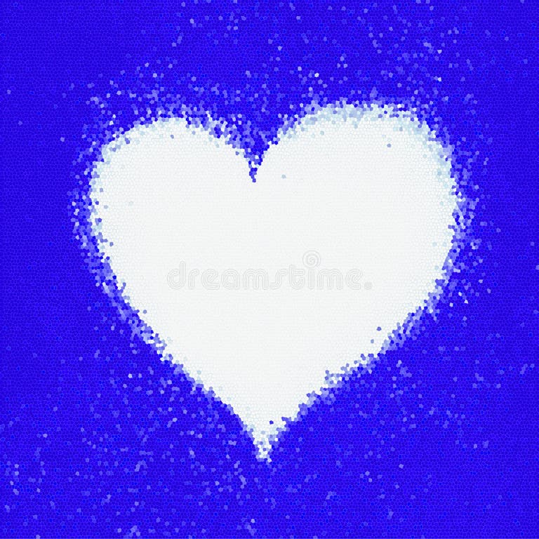 Mosaic blue heart stock photo. Image of polygon, love - 271020516