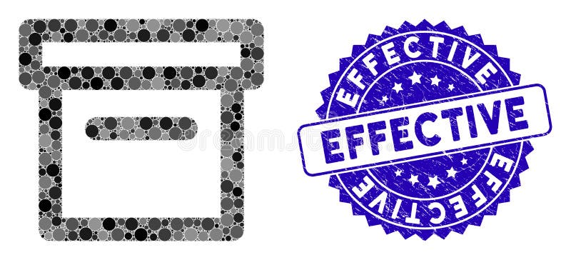 Mosaic Box Icon with Textured Effective Seal Stock Vector ...