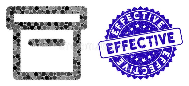 Mosaic Box Icon with Textured Effective Seal Stock Vector ...