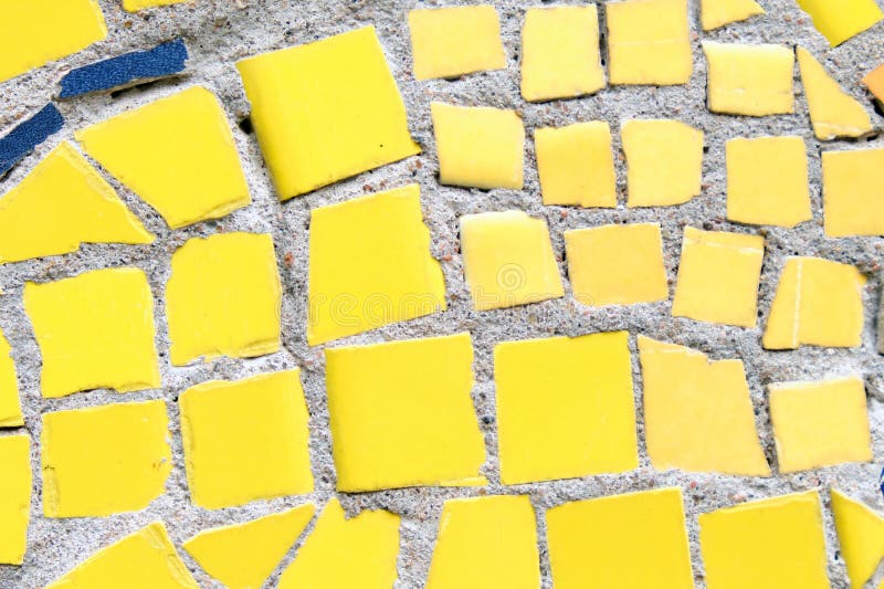 Mosaic of Broken Yellow Small Tiles Tiles As Background Stock Photo ...