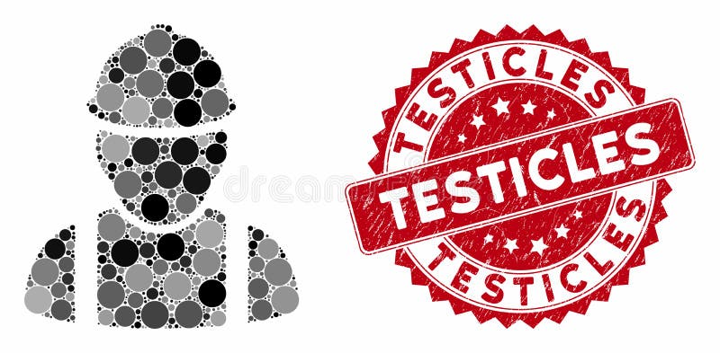 Mosaic Builder with Textured Testicles Stamp Stock Illustration ...
