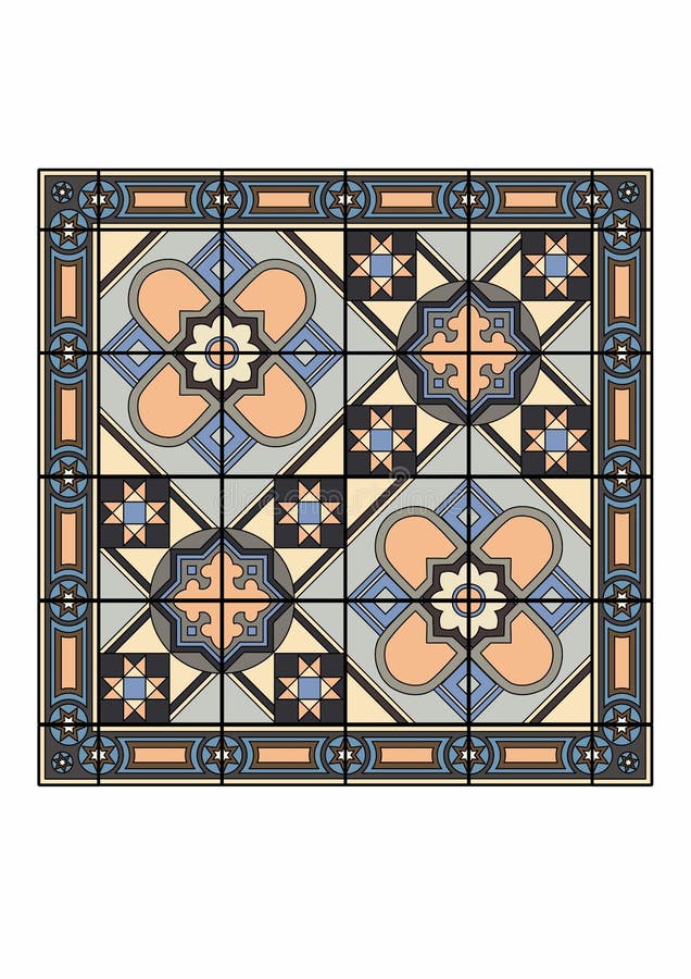 Mosaic carpets stock vector. Illustration of ground - 100336877