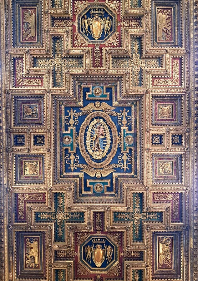 The Mosaic of the Ceiling of the Cathedral in Rome Stock Image - Image ...