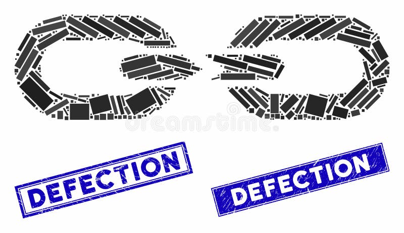 Chain Break Mosaic and Grunge Rectangle Defection Stamps Stock Vector ...