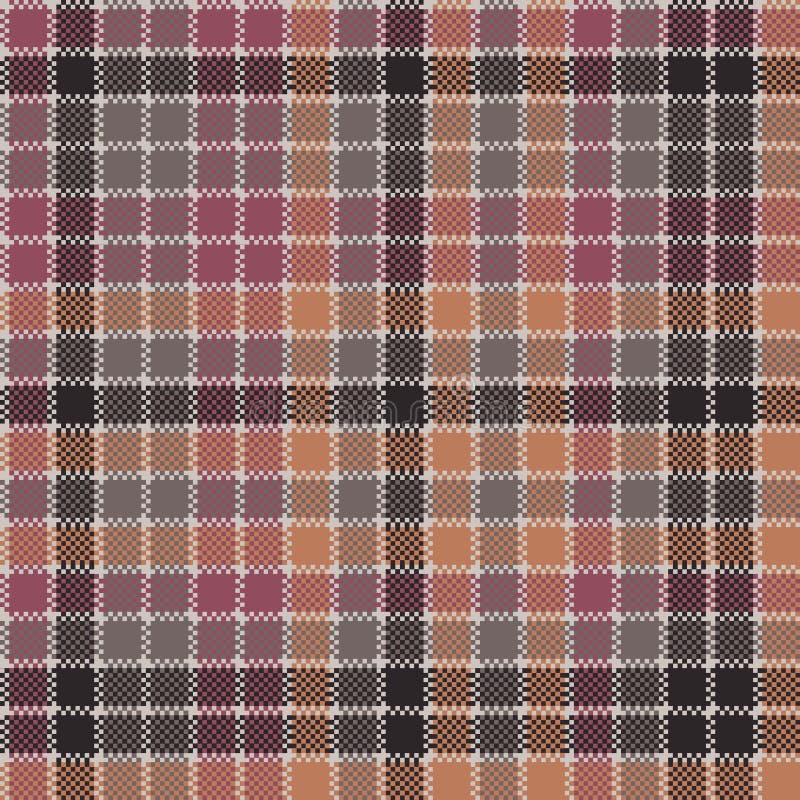 Mosaic Check Plaid Pixel Fabric Texture Seamless Pattern Stock Vector ...