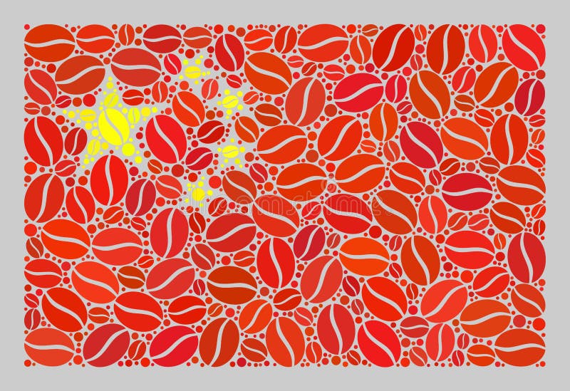 Coffee China Flag - Collage of Coffee Stock Vector - Illustration of ...