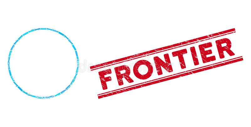 Circle Frame Mosaic and Scratched Frontier Stamp Seal with Lines Stock ...