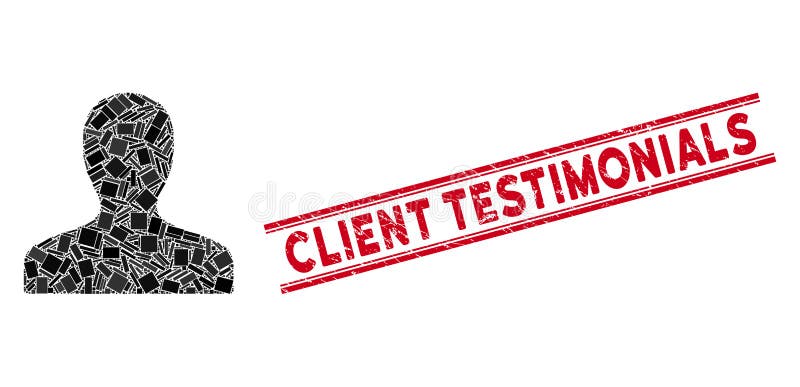 Client Mosaic and Distress Client Testimonials Seal with Lines Stock ...