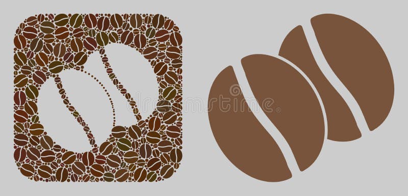 Stencil Collage Coffee Beans from Coffee Grain Stock Illustration ...